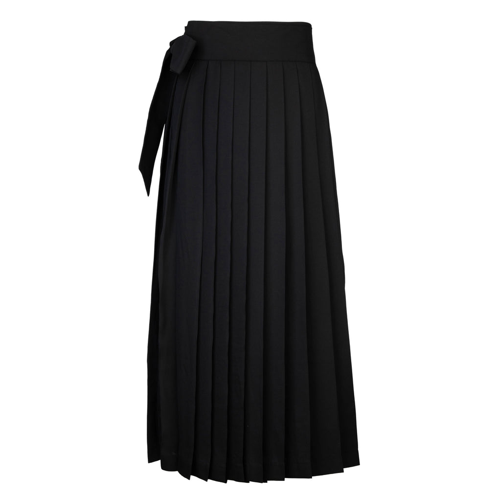 women's modest skirt AVIGAL Black Chiffon Pleated Wrap 33" Skirt with ...