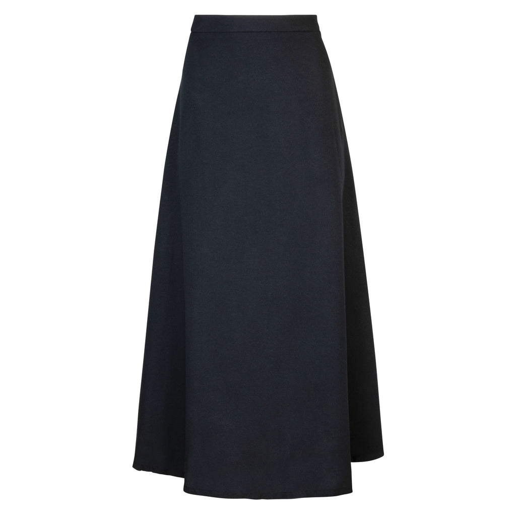 women's modest skirt Celina's Black Linen Flat 36" Skirt – Dress Code